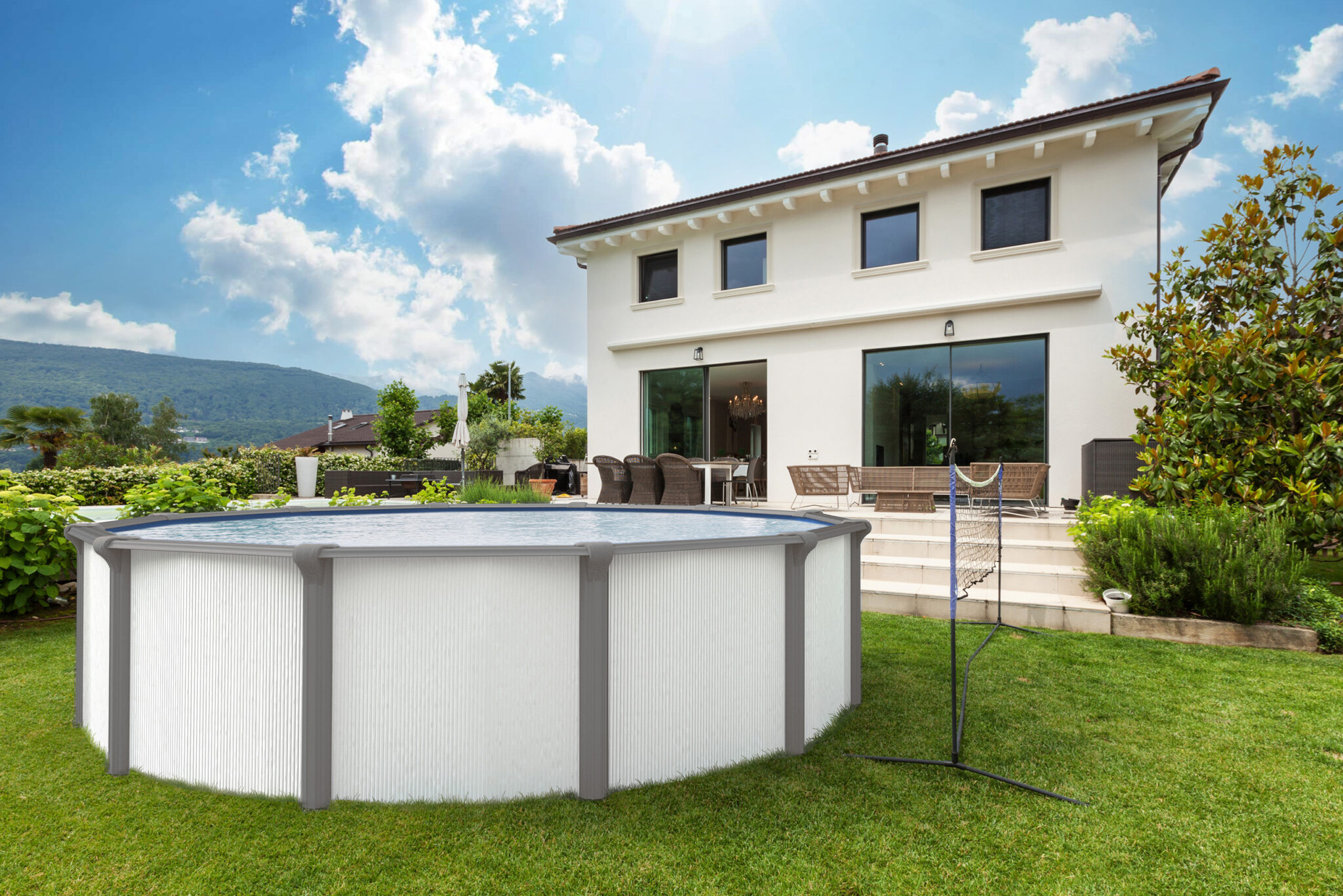 Stahlwandpool Graphite White - Pool Partner
